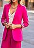 Sosandar Hot Pink Leopard Print Lining Blazer | Kaleidoscope