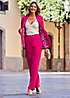 Sosandar Hot Pink Leopard Print Lining Blazer | Kaleidoscope