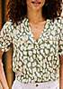 Sosandar Khaki Green Morocco Print Button Front Tunic Top | Kaleidoscope