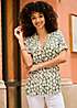 Sosandar Khaki Green Morocco Print Button Front Tunic Top | Kaleidoscope