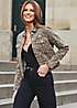 Sosandar Leopard Print Denim Jacket | Kaleidoscope