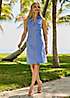 Sosandar Light Wash A-Line Zip Front Sleeveless Denim Dress | Kaleidoscope