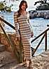 Sosandar Metallic Chevron Flared Sleeve Fine Knit Midi Dress | Kaleidoscope