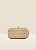 Sosandar Natural Chevron Clutch Bag with Metallic Detail | Kaleidoscope