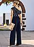 Sosandar Navy Blue Fluid Wide Leg Trousers | Kaleidoscope