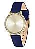 Spirit Ladies Gold Plated Navy Leather Strap Watch | Kaleidoscope