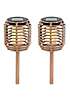 Streetwize Pack of 2 Solar Rattan Effect Plastic Stake Lights ...
