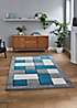 Think Rugs Brooklyn Modern Patchwork Border Soft Hand Carved Rug ...