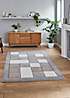 Think Rugs Brooklyn Modern Patchwork Border Soft Hand Carved Rug ...