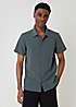 Threadbare Blue Boxy Fit Textured Short Sleeve Shirt | Kaleidoscope
