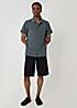 Threadbare Blue Boxy Fit Textured Short Sleeve Shirt | Kaleidoscope