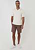 Threadbare Natural Knitted Contrast Tipping Trophy Neck Polo Shirt ...
