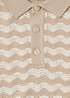 Threadbare Stone Wavy Stripe Textured Knitted Polo Jumper | Kaleidoscope