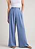 Together Powder Blue Linen Mix Wide Leg Trousers | Kaleidoscope