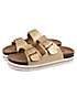 Totes Gold Double Buckle Platform Sliders | Kaleidoscope