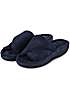 Totes Isotoner Ladies Navy Popcorn Turnover Open Toe Slippers ...