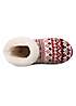 Totes Ladies Fair Isle Knit Boot Slippers With Faux Fur Cuff | Kaleidoscope