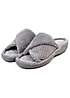 Totes Ladies Popcorn Turnover Open Toe Grey Mule Slippers | Kaleidoscope