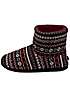 Totes Mens Fair Isle Red Boot Slippers | Kaleidoscope
