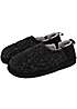 Totes Mens Quilted Black Marl Full Back Slippers with EVA Sole ...