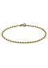 Tuscany Gold 9ct Yellow Gold Diamond Cut Forzatina Chain Bracelet ...