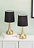 ValueLights Pair of Brushed Gold Teardrop Touch Table Lamps | Kaleidoscope