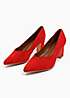 Where’s That From Serena Block Heel with Pointed Toe in Red Suede ...