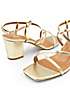 Where’s That From Sidra Gold Metallic Wide Fit Strappy Block Heel ...