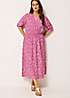 Yours Curve Abstract Notch Neck Maxi Dress | Kaleidoscope