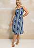 Yours Curve Aztec Print Shirred Sundress | Kaleidoscope