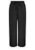 Yours Curve Black Twill Wide Leg Trousers | Kaleidoscope