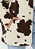 Yours Curve Cow Print Teddy Borg Jacket | Kaleidoscope
