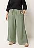 Yours Curve Crochet Detail Linen Trousers | Kaleidoscope
