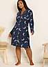 Yours Curve Moon & Star Button Soft Touch Nightdress | Kaleidoscope