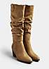 Yours Faux Suede Ruched Western Boots in Extra Wide EEE Fit | Kaleidoscope