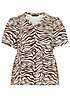 Yours Limited Curve Zebra Peplum Top | Kaleidoscope