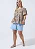 Yours Limited Curve Zebra Peplum Top | Kaleidoscope