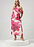 Yours London Curve Blurred Floral Drape Shoulder Dress | Kaleidoscope