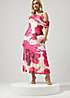 Yours London Curve Blurred Floral Drape Shoulder Dress | Kaleidoscope