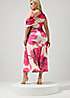 Yours London Curve Blurred Floral Drape Shoulder Dress | Kaleidoscope